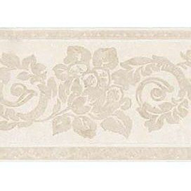879774 Textured Floral Scroll Wallpaper Border 449b01438 - Walmart.com ...