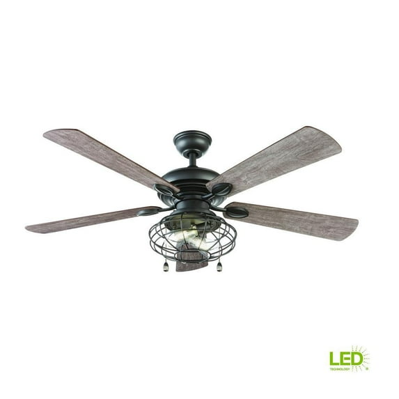 Home Decorators Collection Ellard 52" LED Natural Iron Ceiling Fan ...
