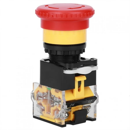 Qiilu 3PCS Emergency Stop Push Button Switch 440V 10A 22mm Mounting Hole Red | Walmart Canada