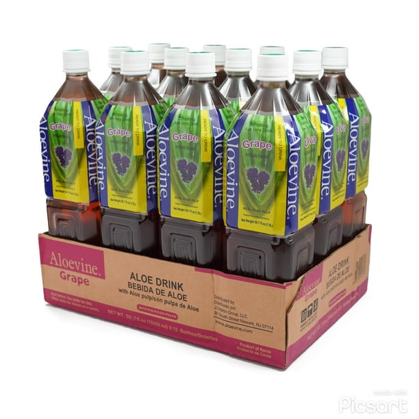 Aloevine Aloe Vera Drink, Grape Flavor (50.7 fl oz, 12 pack) - Walmart.com