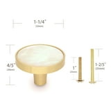 Set of 4 Brass Knobs Mother of Pearl Inlay, Brass knobs with MOP Inlay ...