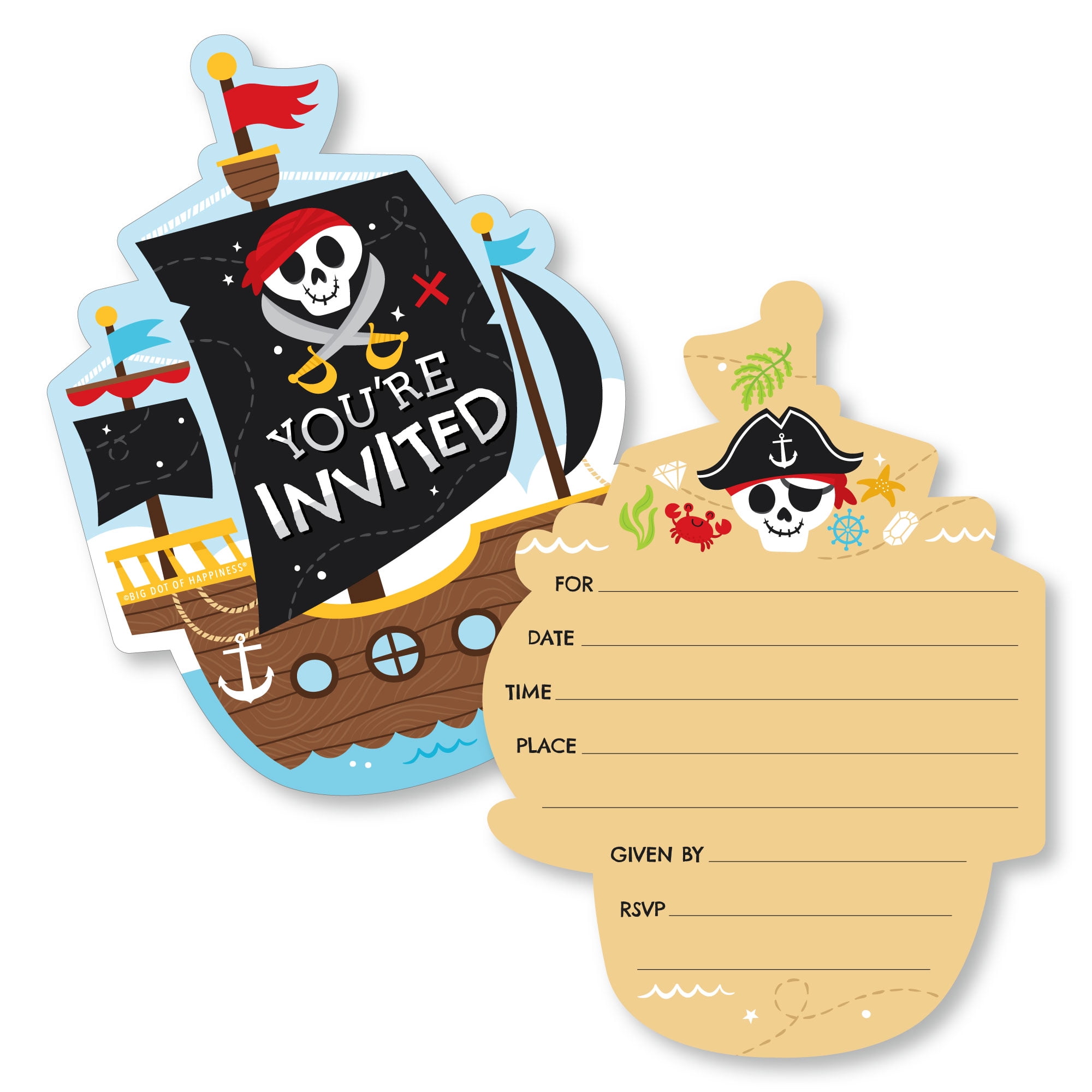 Big Dot of Happiness Pirate Ship Adventures - Shaped Fill-In ...