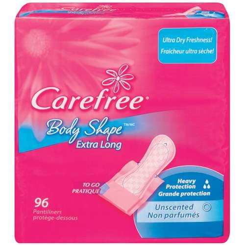 Carefree Pantiliners Body Shape Long Unscented , 96ct HSA/FSA Eligible ...