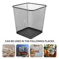 Black Mesh Square Trash Cans, Waste Basket with Open-Top for Office ...