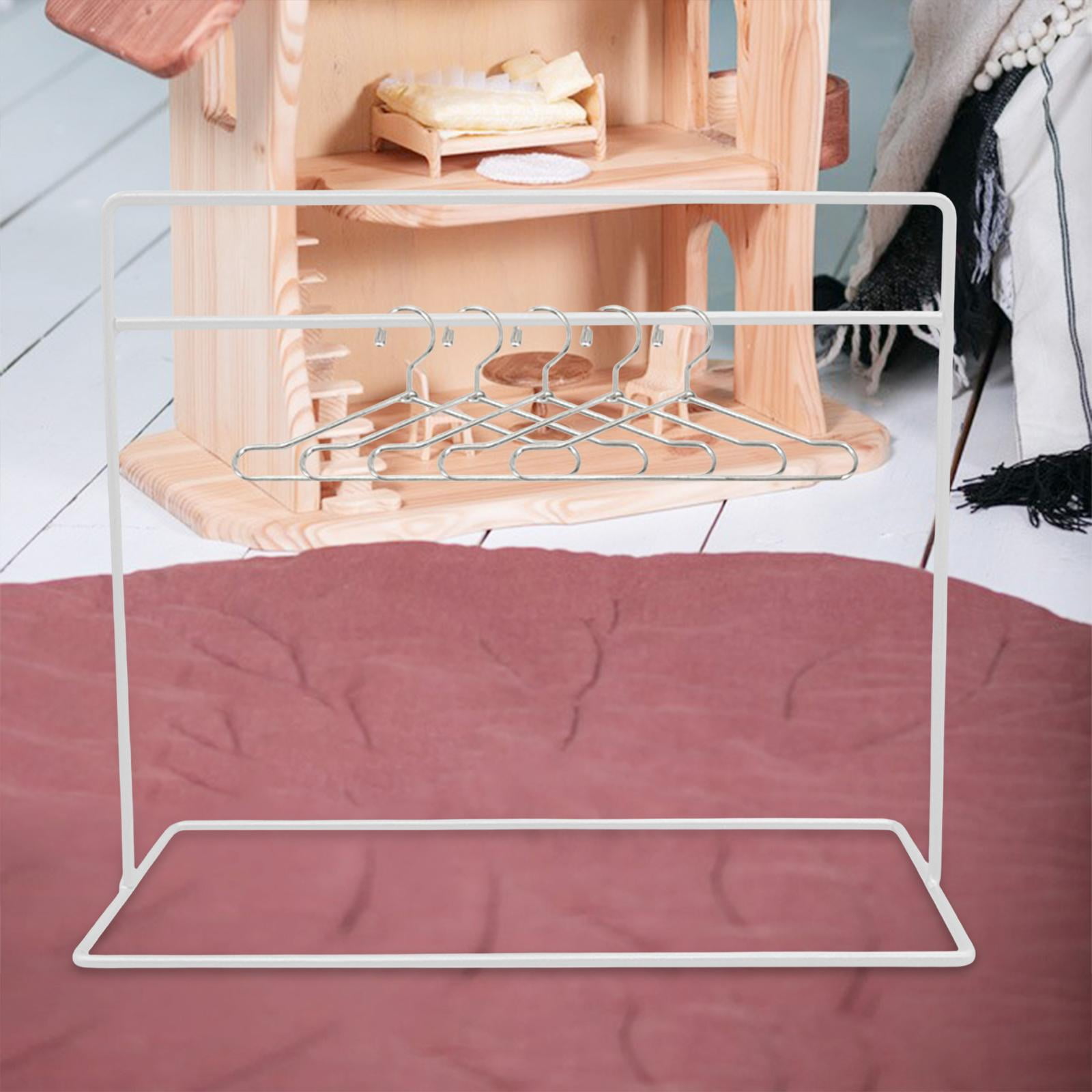 Dollhouse Miniature Clothes Rack with 5 Clothes Hanger Dollhouse ...
