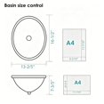 16" x 13" White Oval Porcelain Undermount Bathroom Sink, with Overflow ...