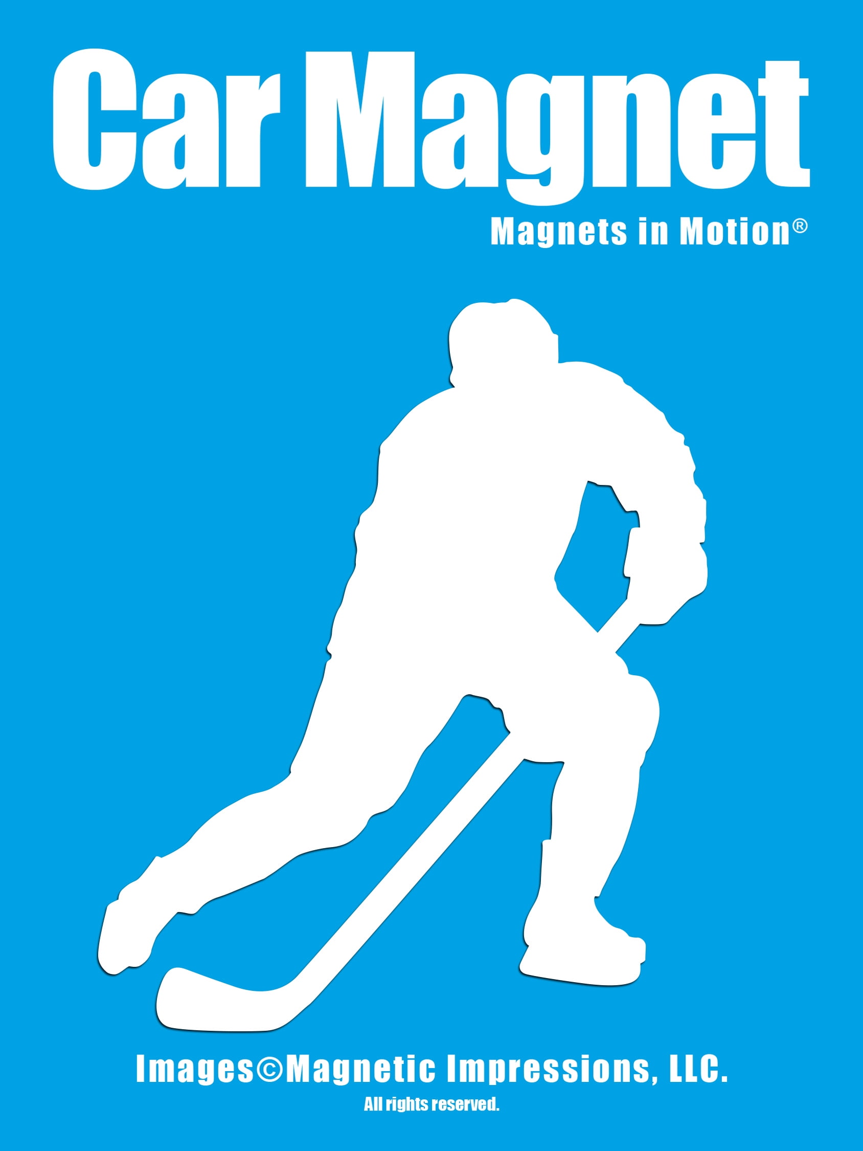 Magnets in Motion Ice Hockey Player Male Car Magnet Pose 3 White ...