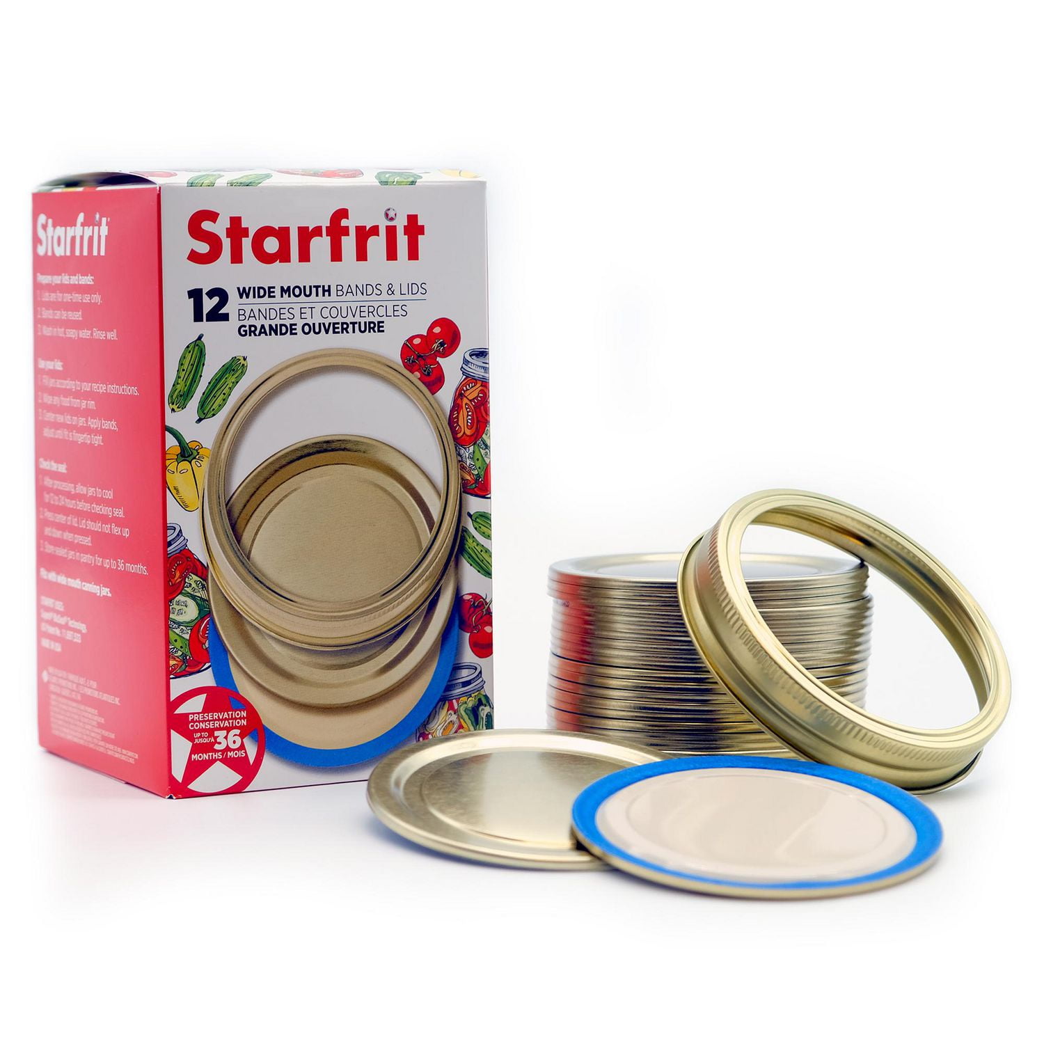 Click here for Starfrit 12 Wide Mouth Canning Lids  86 Mm  Bpa Fr... prices
