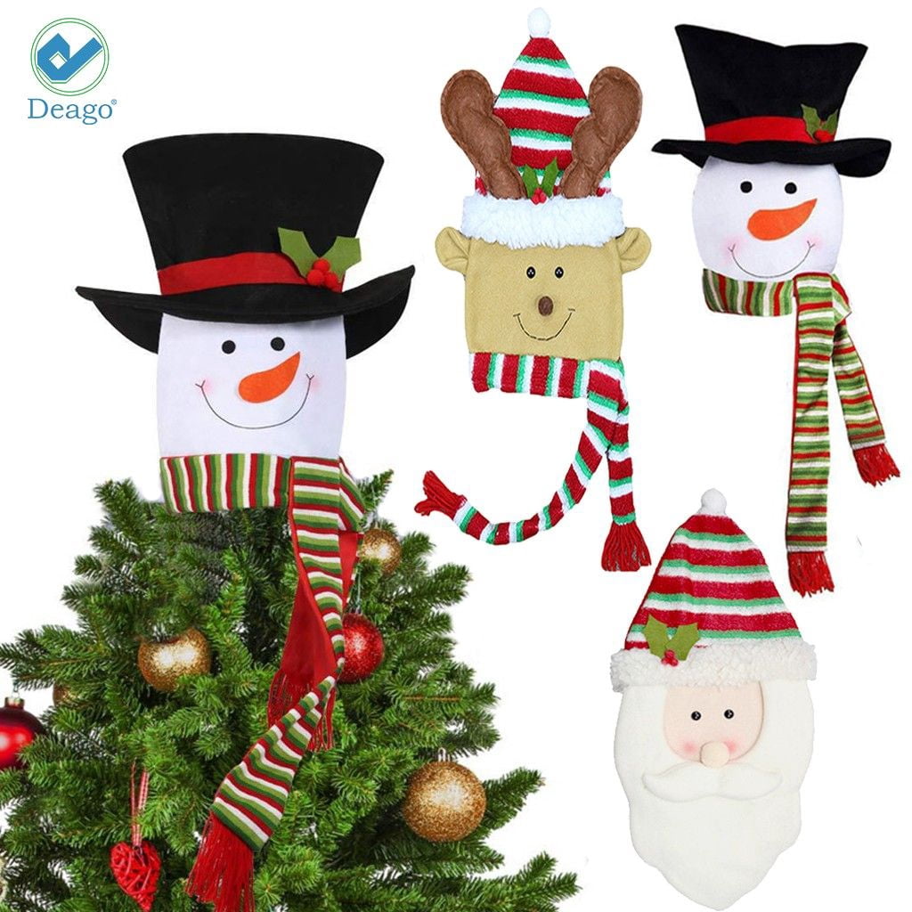 Deago Christmas Tree Topper Santa Claus Treetop For Xmas Holiday Winter ...