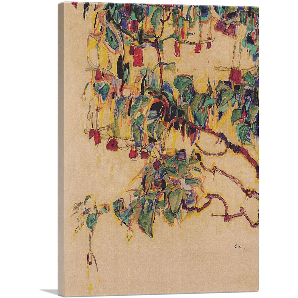 ARTCANVAS Fuchsia - Sonnenbaum 1910 Canvas Art Print by Egon Schiele ...