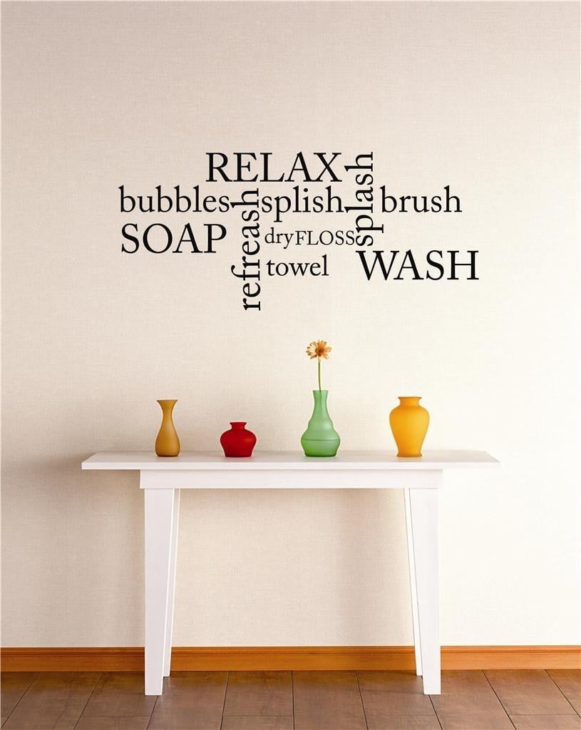 Vinyl Wall Quote Decals for Home - Splish Splash Soap Dry Towel Brush ...