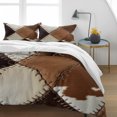 4 Piece Duvet Cover Set Full, Cowhide Leather Collage Art Soft ...
