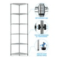Pouseayar 6 Tier Heavy Duty Corner Wire Shelving, 600lbs, Metal Shelf ...