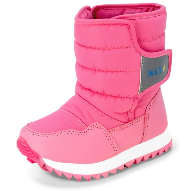 JAN & JUL Toddler Girls Tall Winter Puffy Hiking Boots (Watermelon Pink ...