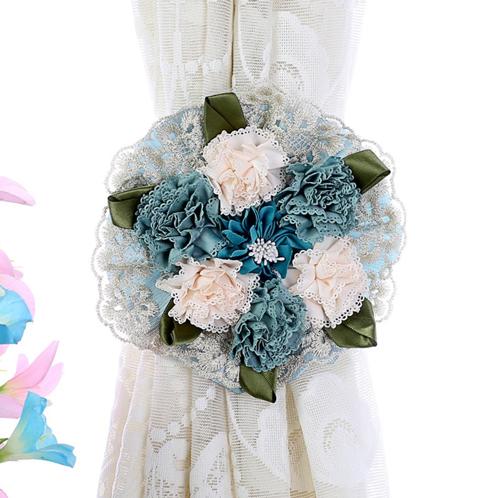 Washranp 2Pcs Curtain Tieback Ropes,Modern Polyester Adjustable Flower ...