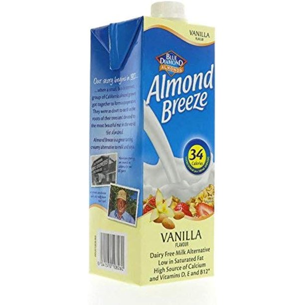 Blue Diamond Almond Breeze Milk, Vanilla, Unsweetened, 32Fl.Oz- 6 Count - Walmart.com