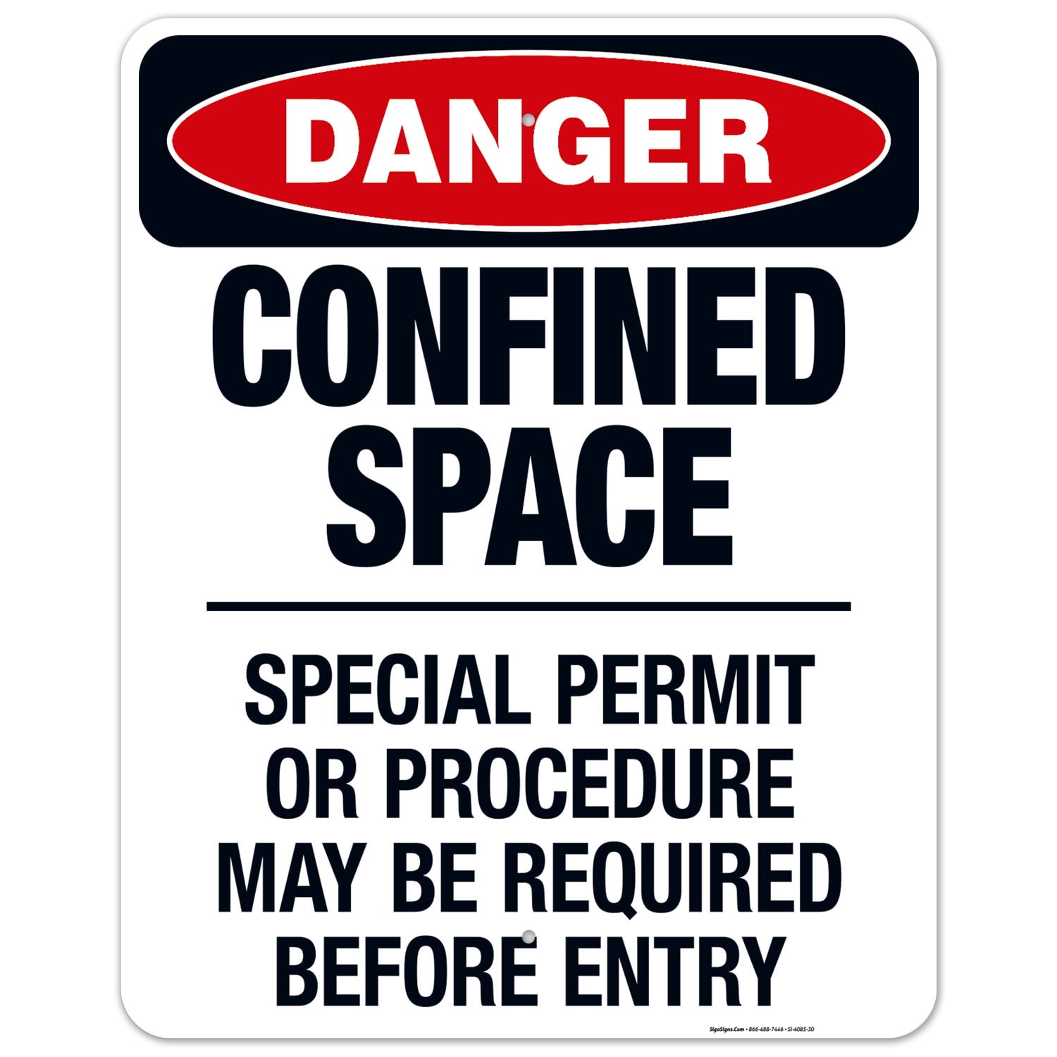 Confined Space Special Permit Or Procedure May Be Required Sign, OSHA ...