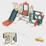 Toddler Slide Swing Set with Bus Play Structure, Indoor/Outdoor ...
