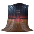 Basketball Court Fleece Throw Blanket Indoor Gym Scene Sport Sports ...
