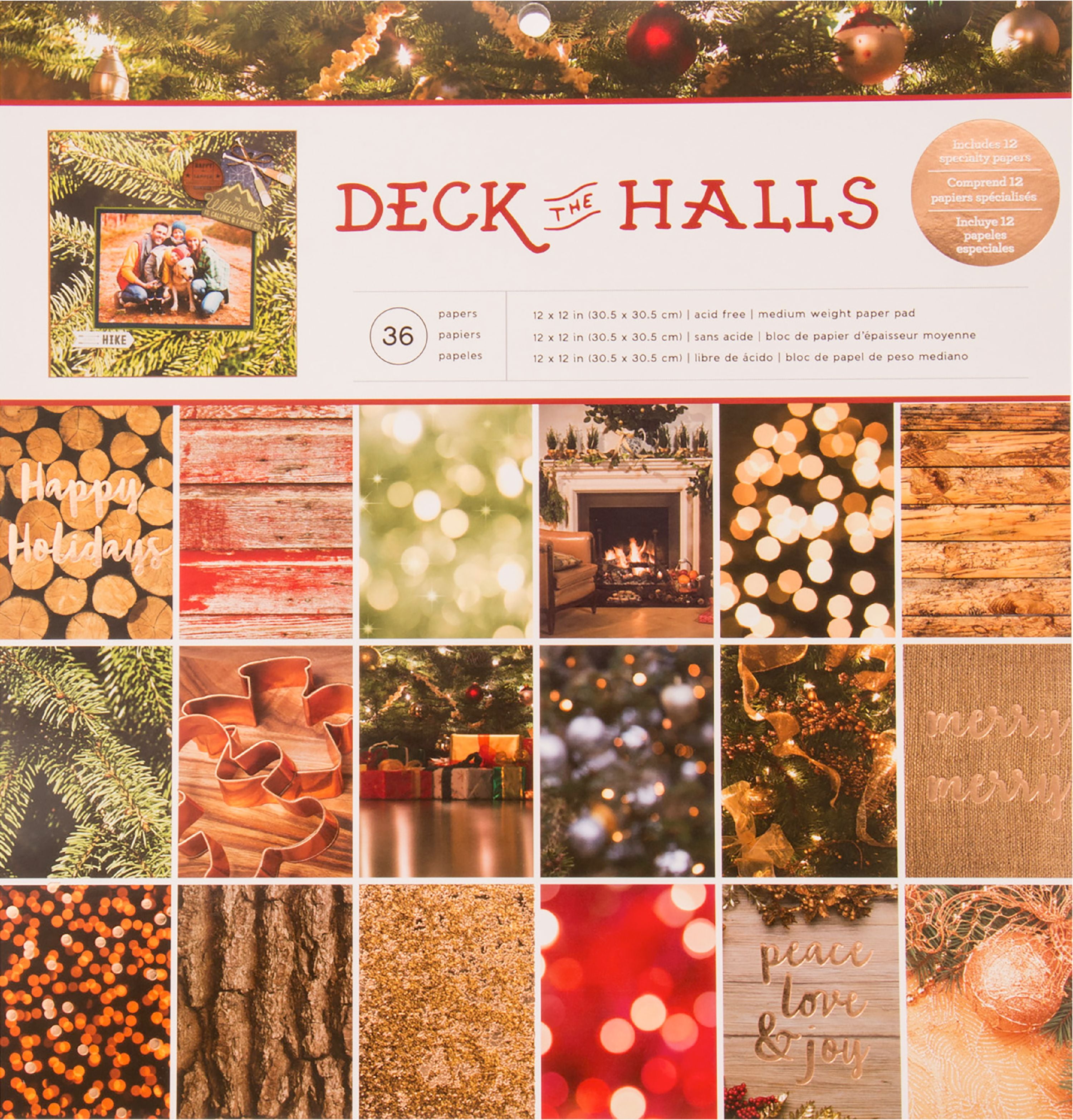 American Crafts Single-Sided Paper Pad 12"X12" 36/Pkg-Photo Real Deck ...