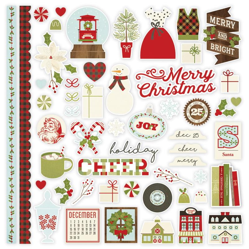 Classic Christmas Cardstock Stickers 12 Classic Christmas Cardstock Stickers 12