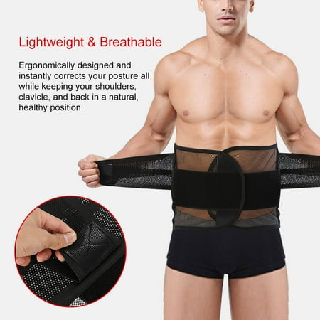 Greensen Men Breathable Back Brace Ultra-Light Lumbar Support Abdomen ...