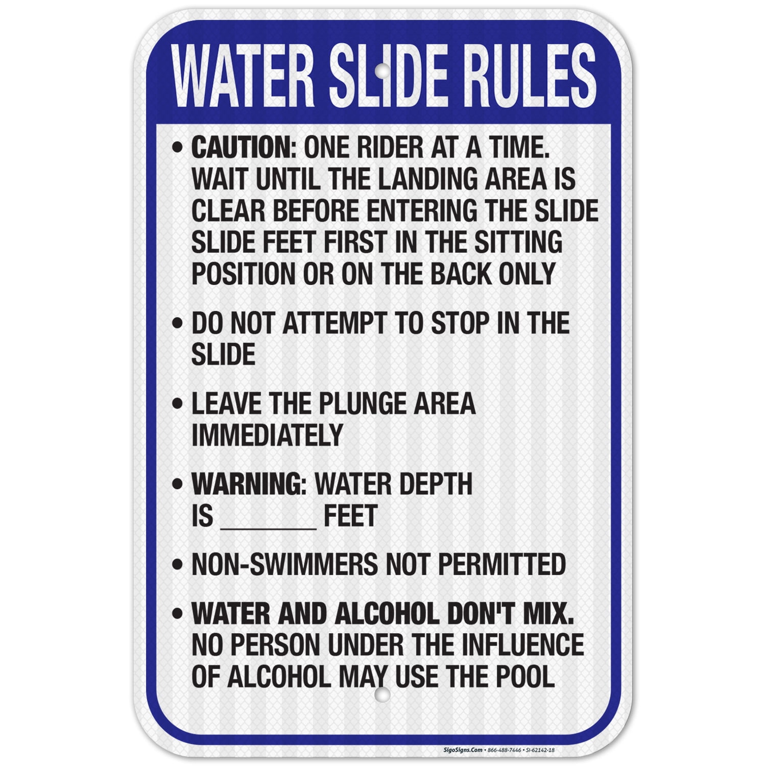 Oregon Water Slide Rules Sign, Complies With State Of Oregon Pool ...