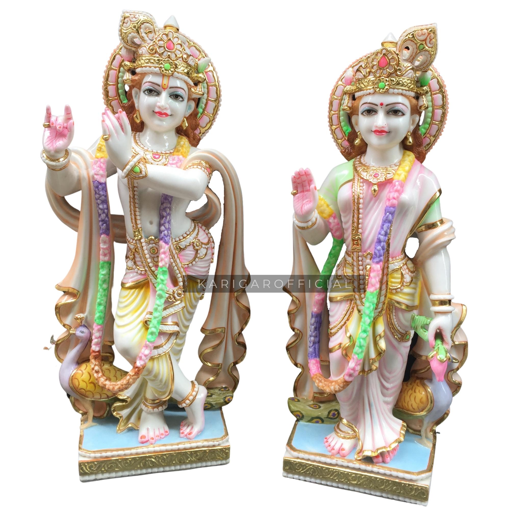 Radha Krishna statue 30 inches Marble Radha Krishna idol Multicolor ...