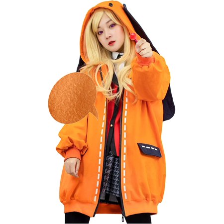 XTY Womens Kakegurui Yomozuki Runa Cosplay Jacket Orange Hoodie ...