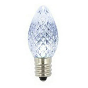 Pack of 4 Faceted Transparent Blue LED C7 Christmas Replacement Bulbs ...