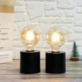 Set of 2 Battery Powered Decorative Lamp with LED Edison Bulb (Black ...