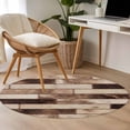 Bricks Patchwork 3FT Round Area Rugs Western Ethnic Abstract Brown ...