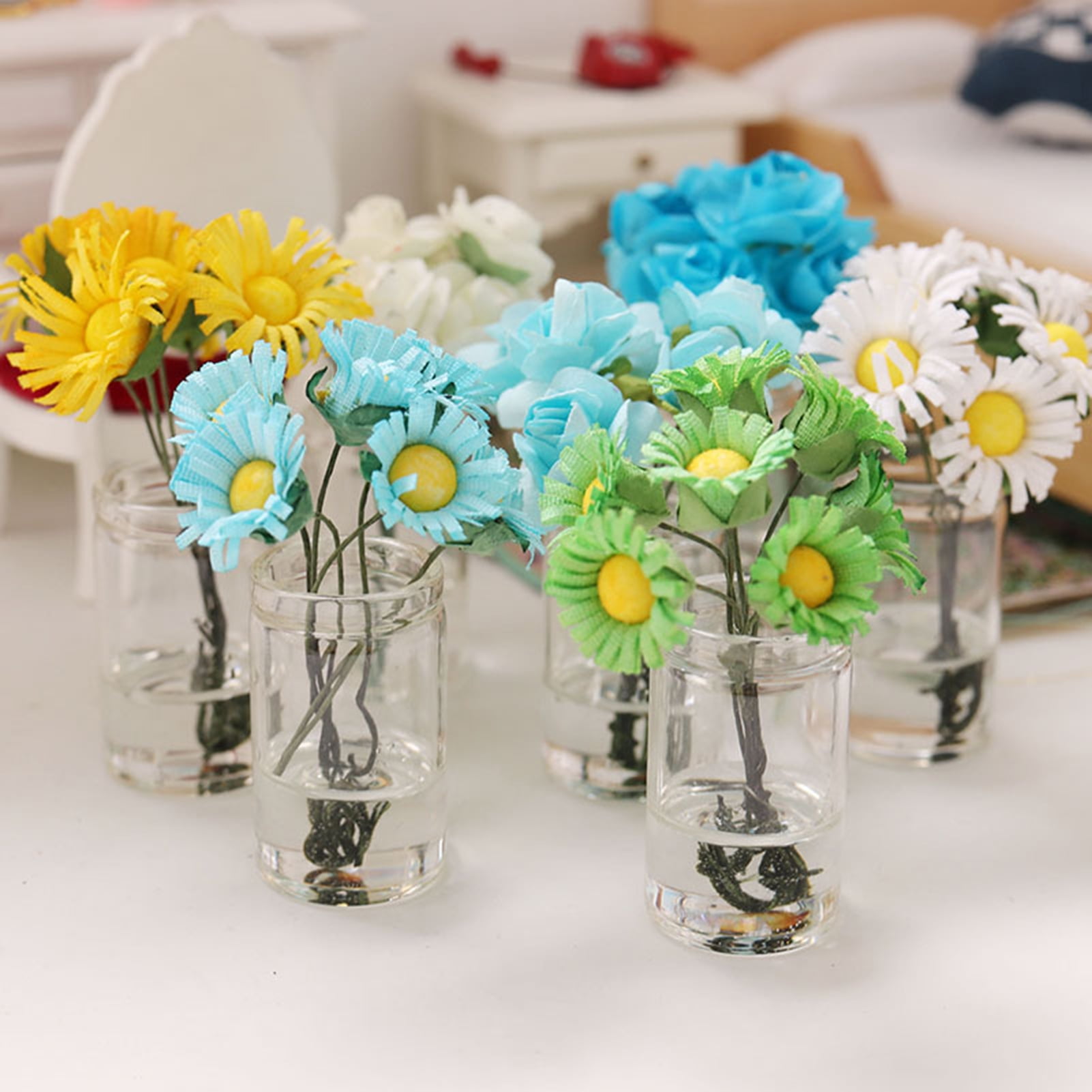 Hesroicy Dollhouse Potted Plant Compact Adorable Eye-catching Miniature ...