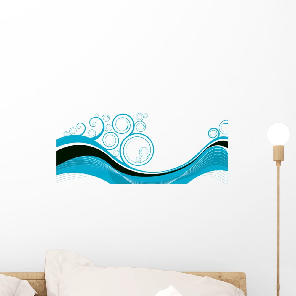 Swirl Wave Wall Decal Sticker by Wallmonkeys Vinyl Peel and Stick ...