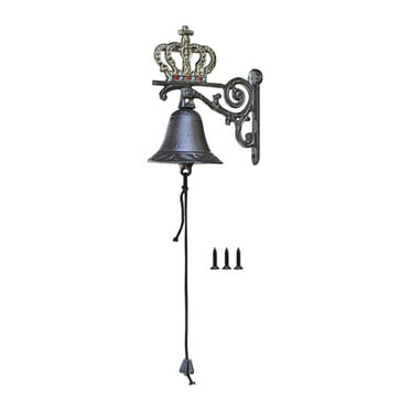 Flying Winged Dragon Metal Wall Mount Bell Medieval Gothic Yard/Garden ...