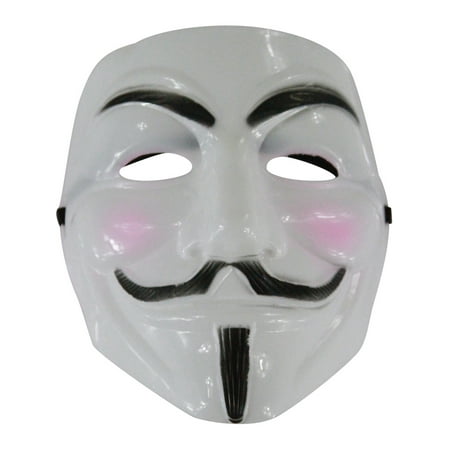 Adult White Guy Fawkes V Anarchist Anonymous Mask Costume Accessory ...