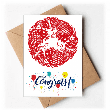 Paper Cutting Fish Festive Wedding Cards Congratulations Greeting ...