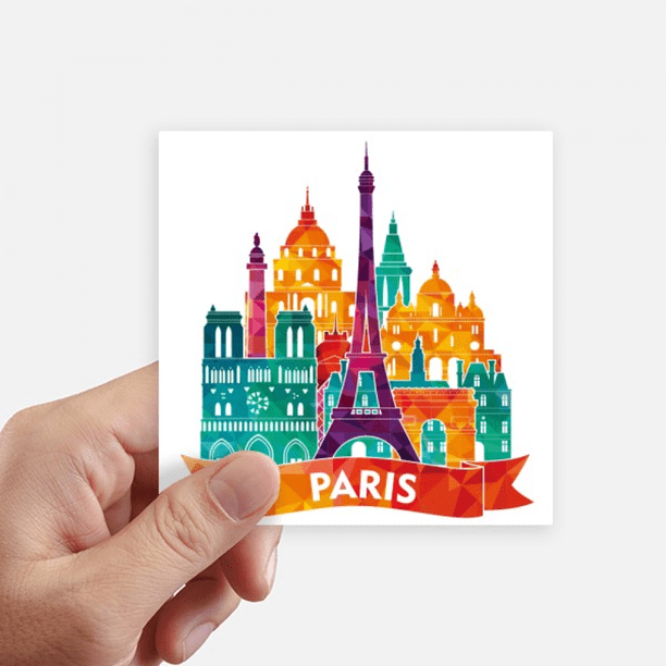 Castle Paris France Eiffel Tower Sticker Square Waterproof Stickers ...