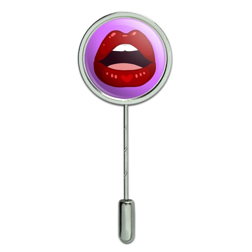 Seductive Luscious Open Mouth Lips Stick Pin Stickpin Hat Brooch ...