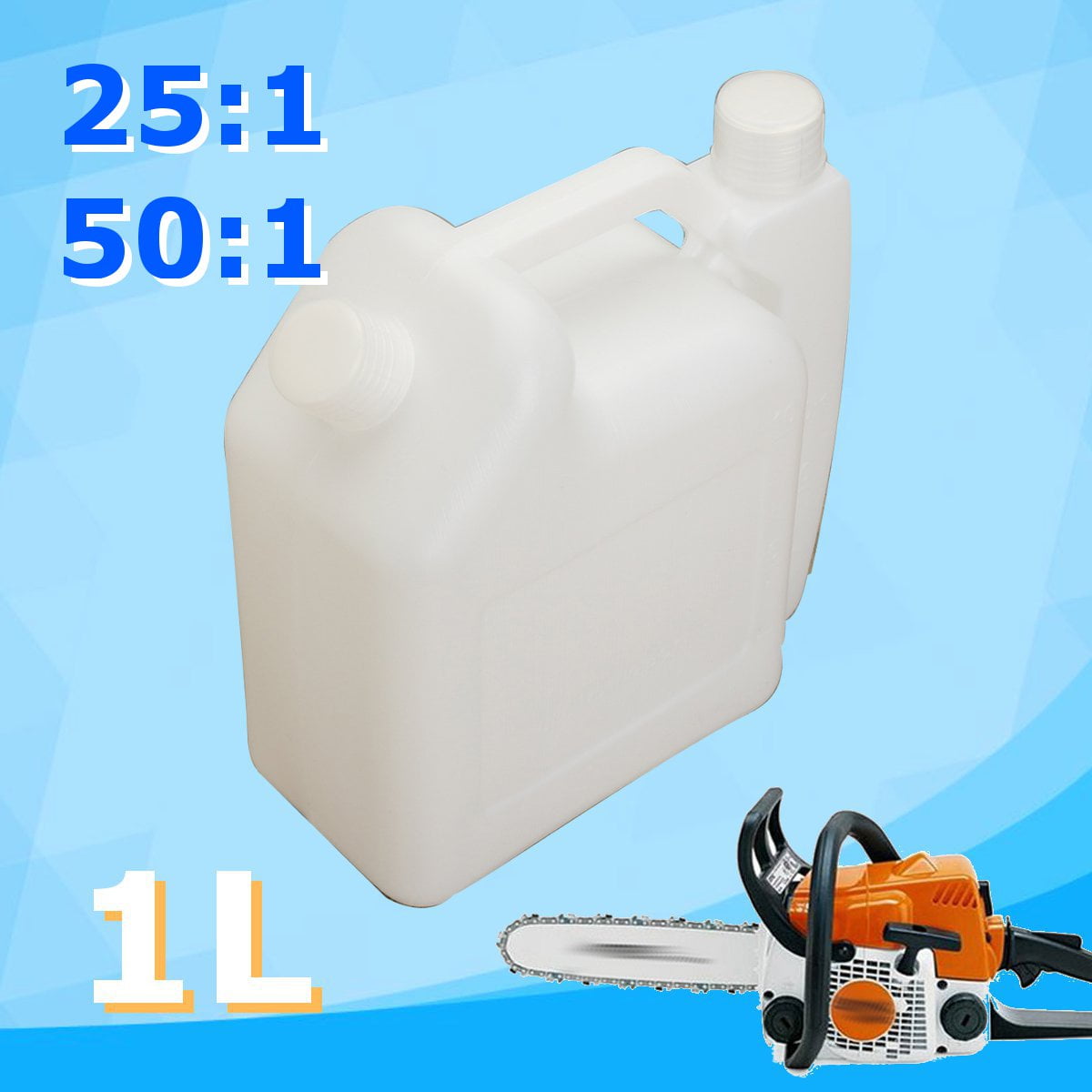 1L Oil Petrol Fuel Mixing Bottle Tank Container 25:1 50:1 For 2 Stroke ...