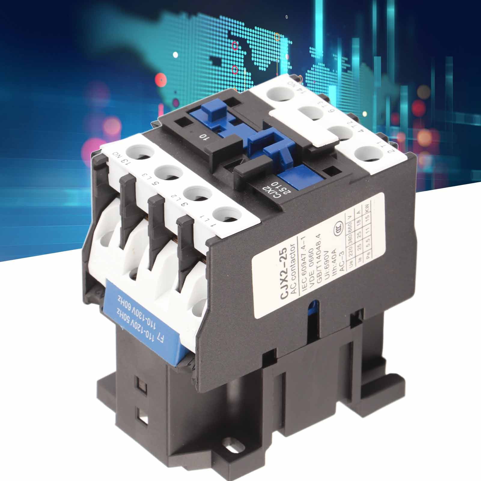 CJX2 2510, 3 Poles No Contactor Contactor Fuerte Continividad PC ...