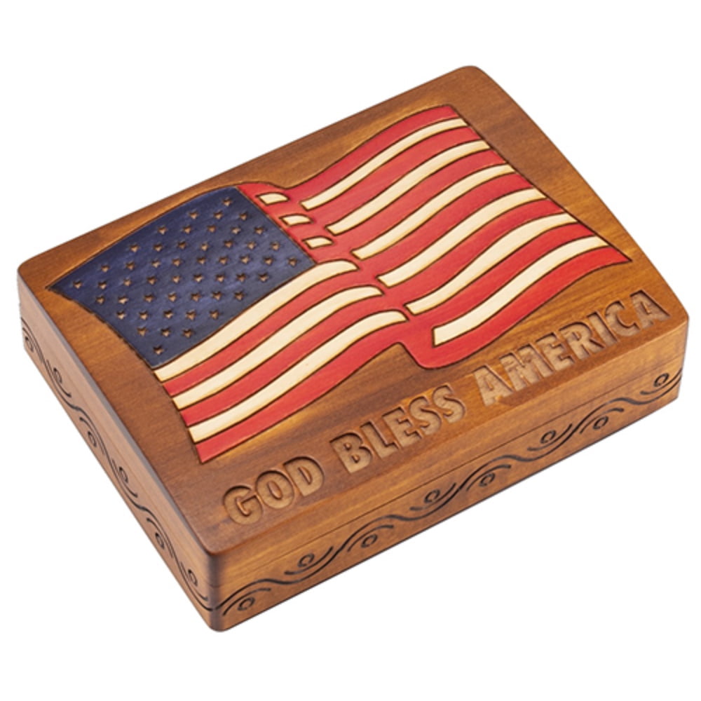 American Flag Handmade Keepsake "GOD BLESS AMERICA" US Flag Decorative ...