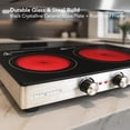 OVENTE Infrared Ceramic Double Burner, 1800W Electric Countertop Hot ...
