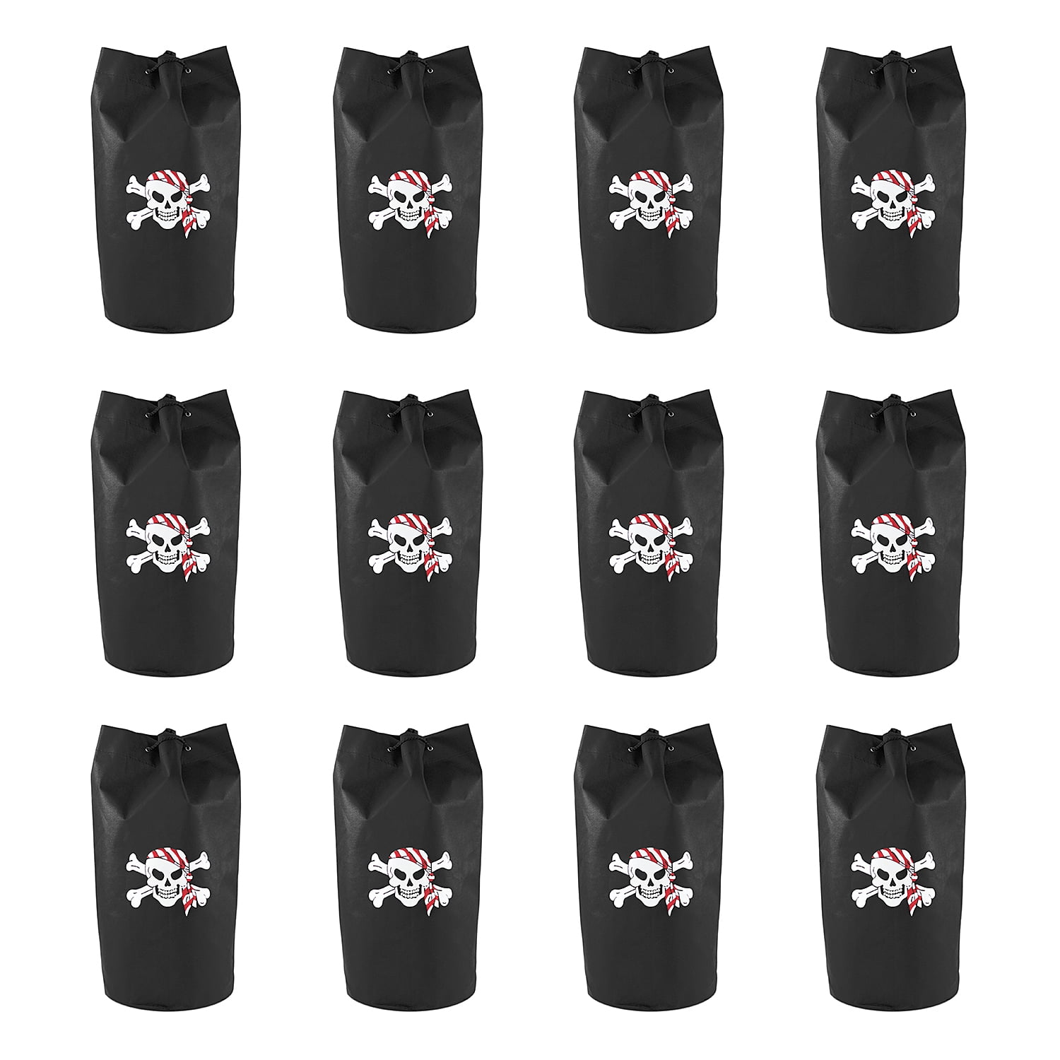 Super Z Outlet Black Pirate Theme Loot Treasure Bags with Drawstring ...