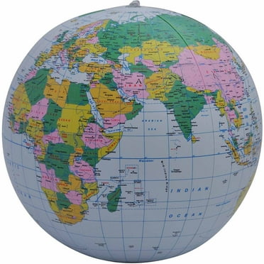 12" Clear Topographic Jumbo Inflatable Globe - Walmart.com