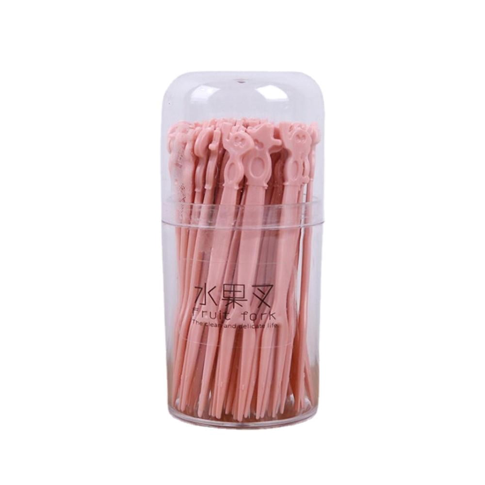 Fruit Fork|50PCS Cute Fashion Fruit Forks with Clear Storage Box ...