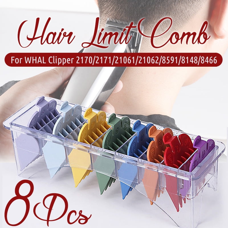 8 Pcs/Set Coloured Hair Limit Comb Guard Set For WHAL Electric Clipper ...