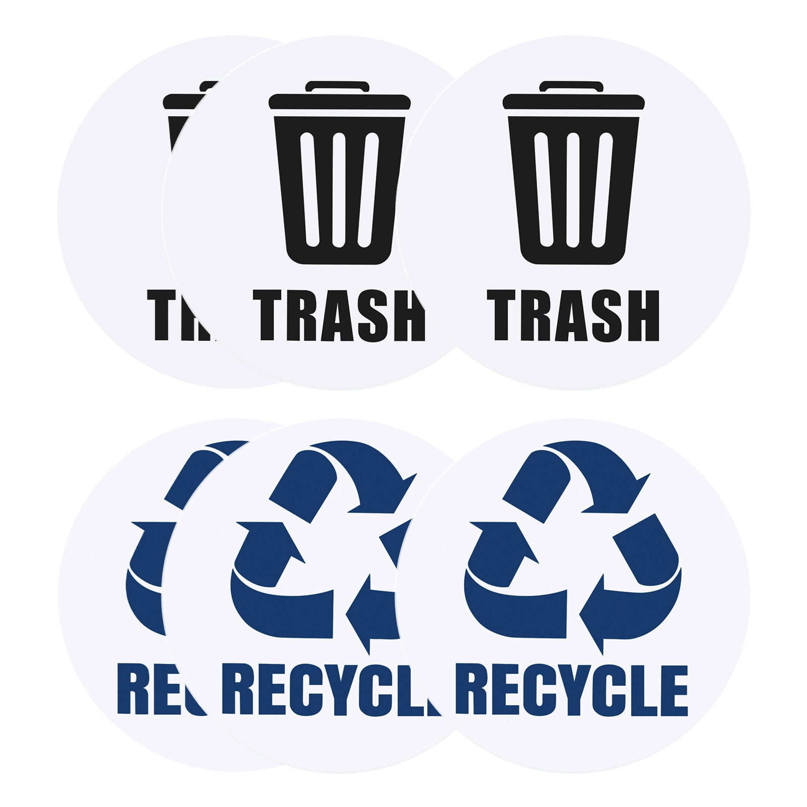 Uxcell Recycle Sticker Trash Can Labels 5 Inch Self-Adhesive Recycling ...