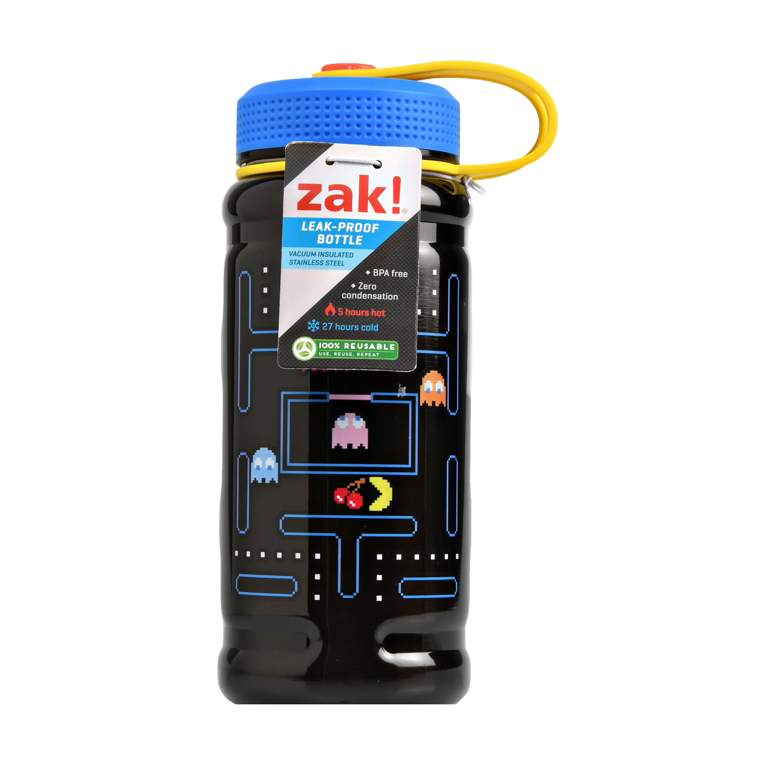 Zak Designs Pac Man 24 Ounce Stainless Steel Insulated Water Bottle ...