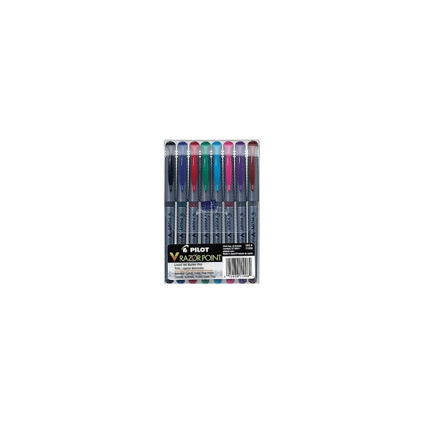 Pilot V Razor Point Liquid Ink Marker Pens Extra Fine Point Assorted ...